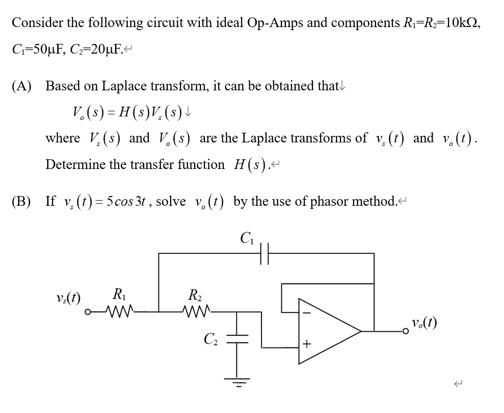 Solved Consider the following circuit with ideal Op-Amps and | Chegg.com