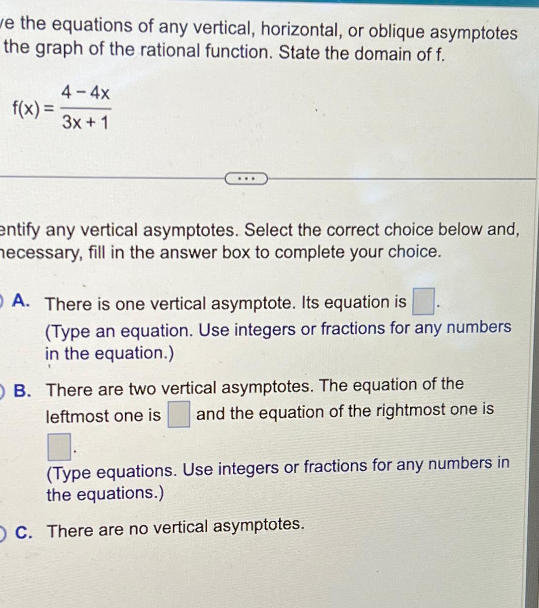 Solved e the equations of any vertical, horizontal, or | Chegg.com