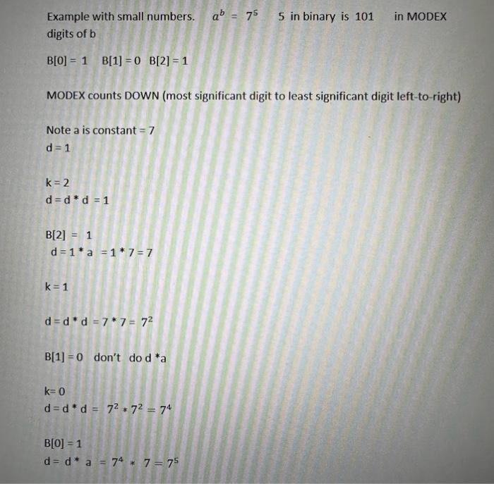 Use repeated squaring to get 86. Do not use a | Chegg.com