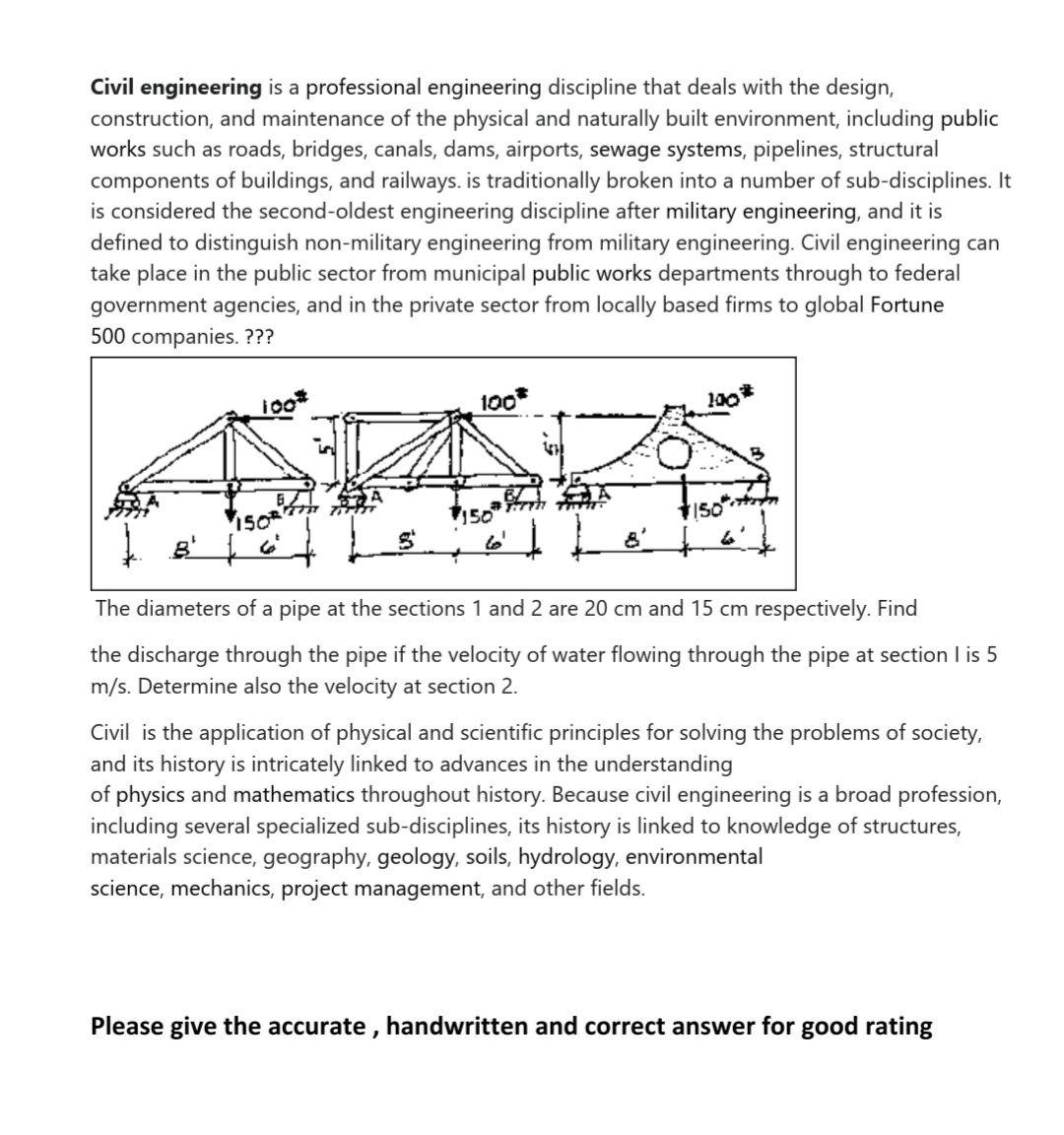 Solved Civil engineering is a professional engineering | Chegg.com