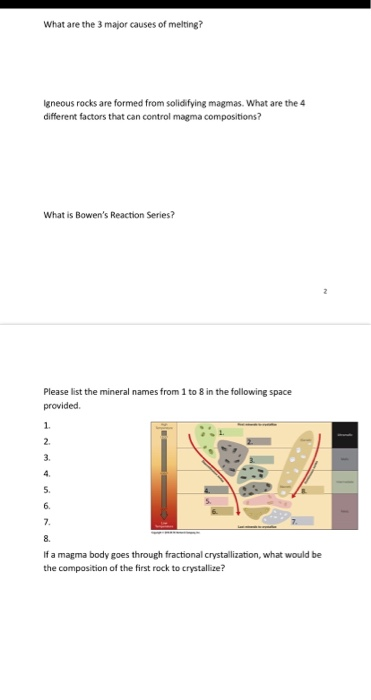 Solved Igneous Rocks Igneous Rocks (Fill in the rock names | Chegg.com