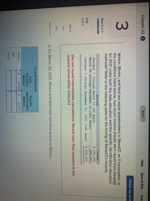 Solved Chapter 22 Saved Help Save & Exit Sub Check my worlu | Chegg.com