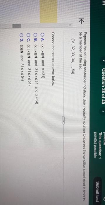 Solved Express the set using set-builder notation. Use | Chegg.com