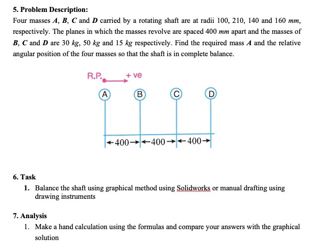Solved 5. Problem Description: Four masses A, B, C and D | Chegg.com