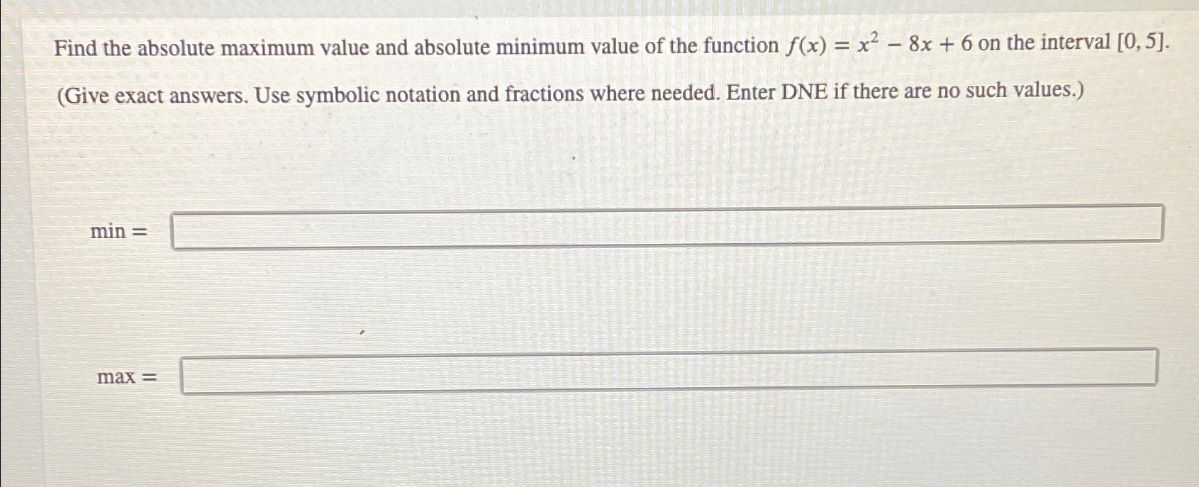 Solved Find the absolute maximum value and absolute minimum | Chegg.com