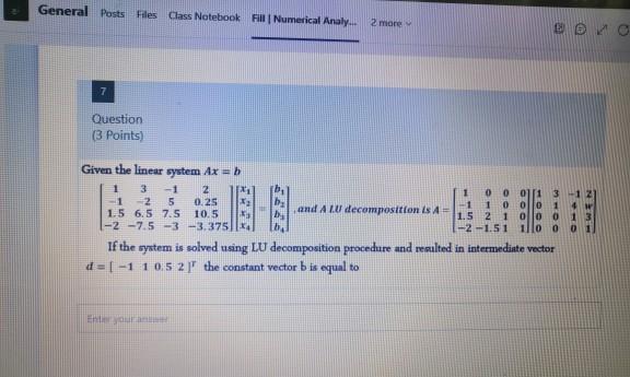 Solved General Posts Files Class Notebook Fill Numerical | Chegg.com