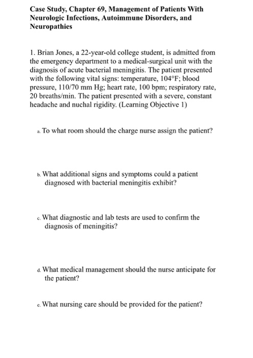Solved Case Study, Chapter 69, Management of Patients with | Chegg.com