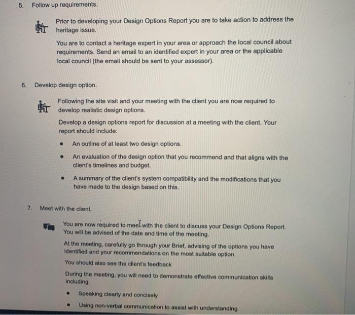 5. Follow up requirements. Prior to developing your | Chegg.com