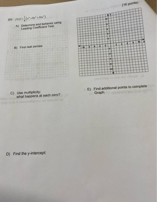 Solved (16 points) 20) 50)-(* +82 +16x) 10 A) Determine end | Chegg.com