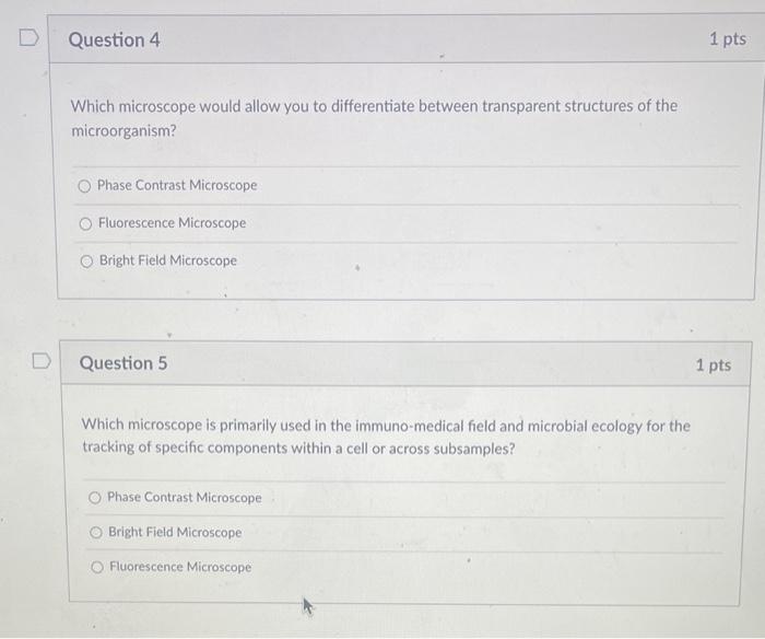 Solved Which microscope would allow you to differentiate | Chegg.com