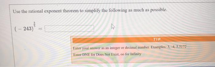 Solved Use the rational exponent theorem to simplify the | Chegg.com