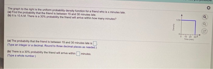 Solved The graph to the right is the uniform probability | Chegg.com