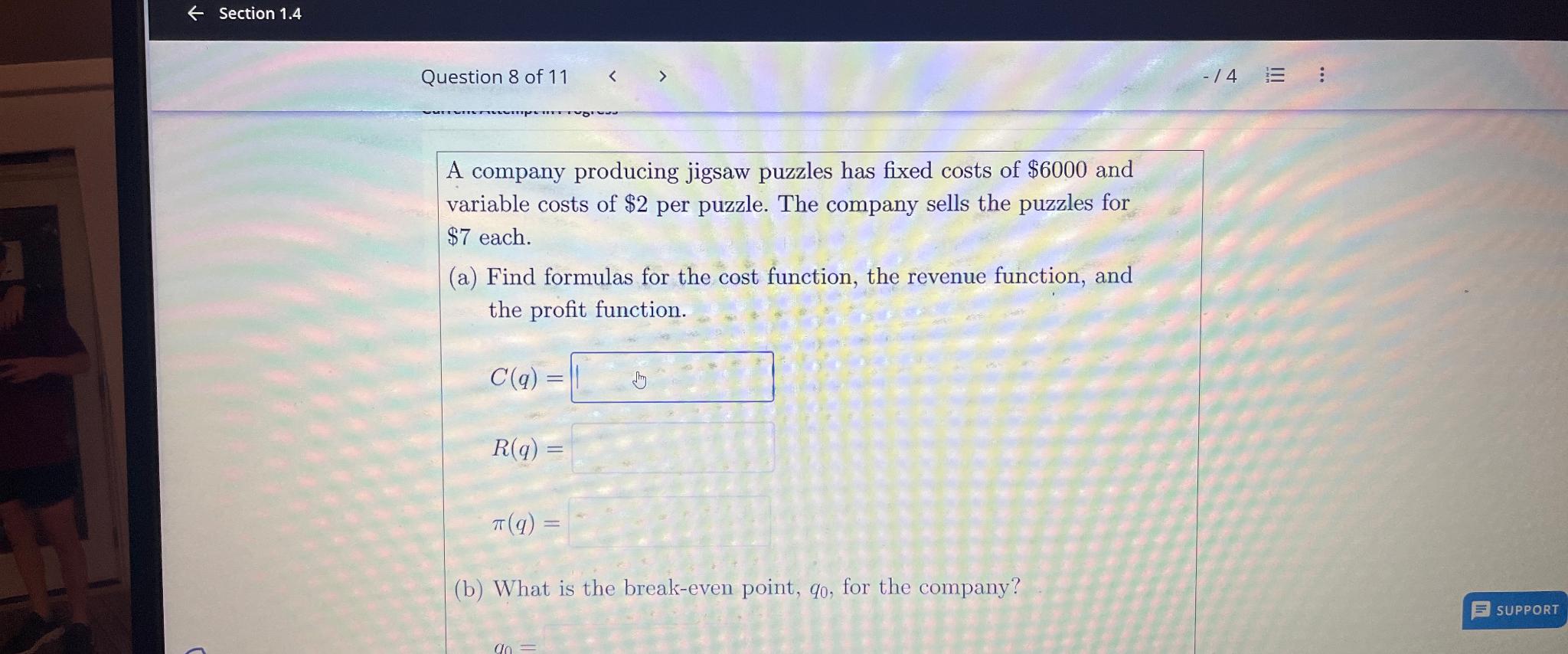 Solved Section 1.4Question 8 ﻿of 11-4A company producing | Chegg.com