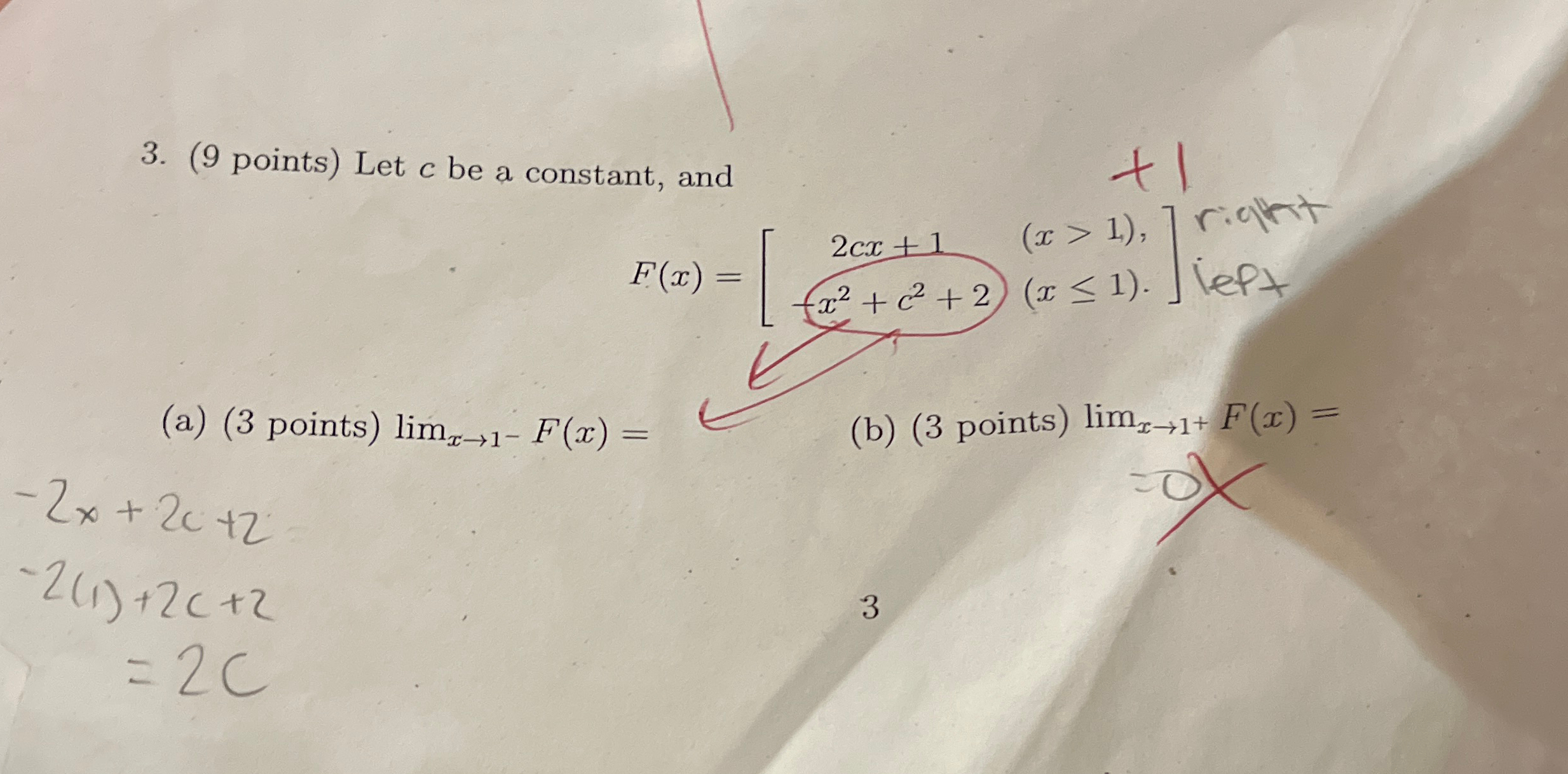 Solved (9 ﻿points) ﻿Let c ﻿be a constant, and(a) (3 | Chegg.com
