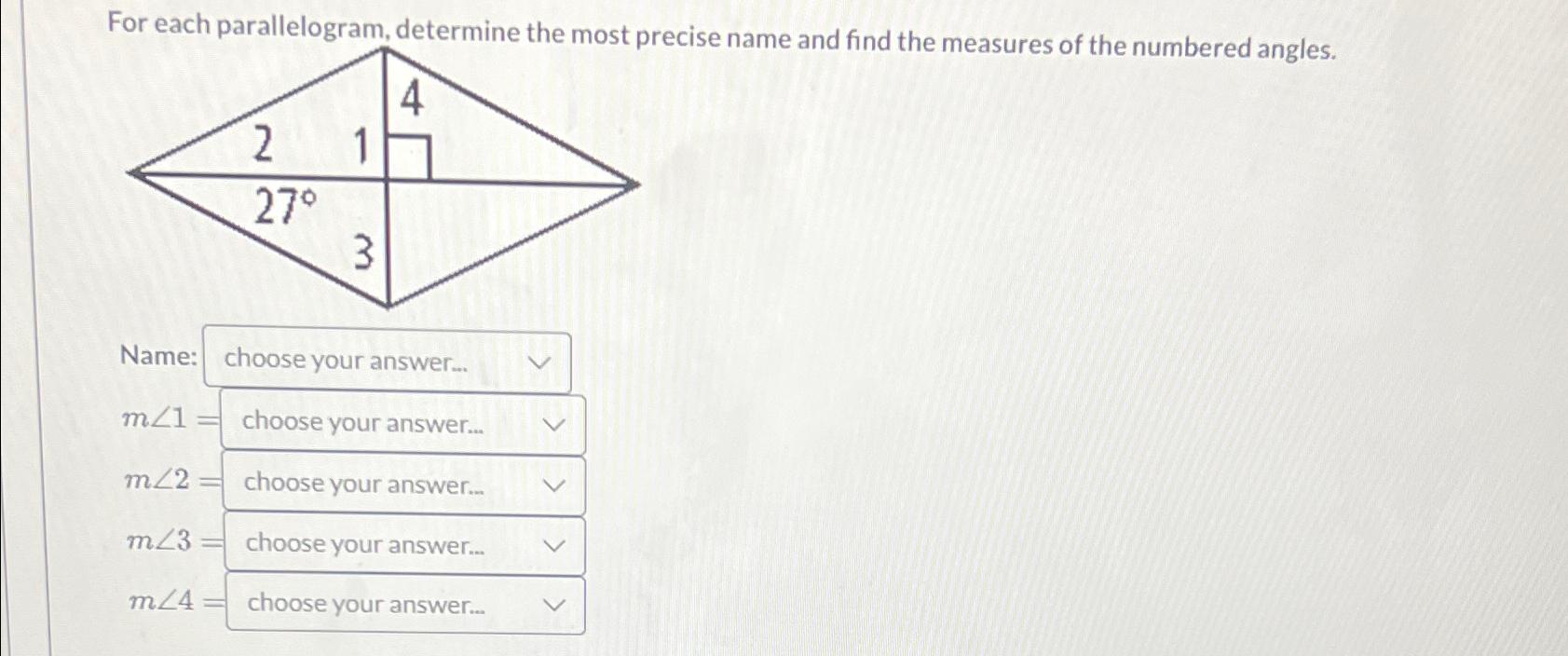 Solved For each parallelogram, determine the most precise | Chegg.com