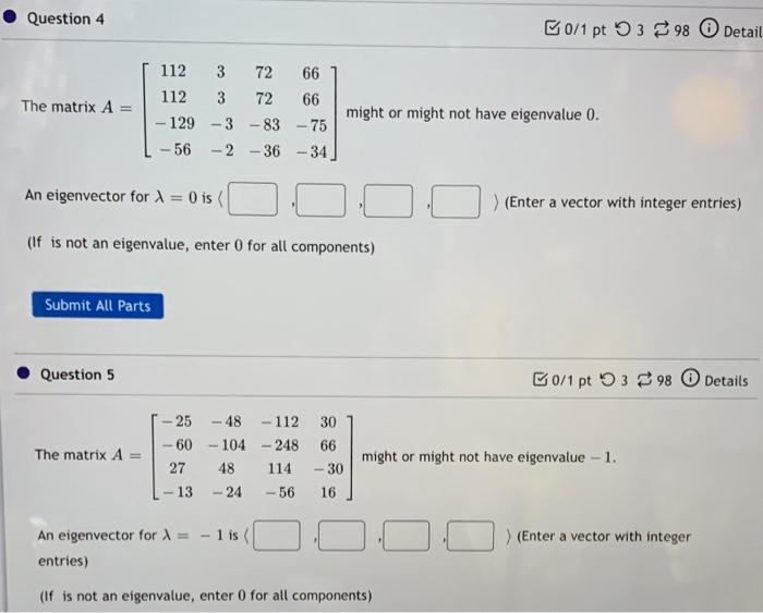 Solved The matrix | Chegg.com