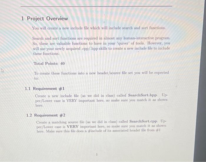 Solved Project Overview You will create a new include file | Chegg.com