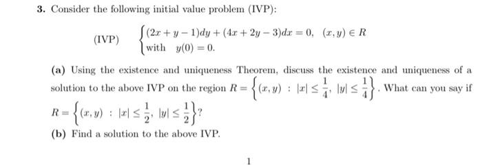 Solved 3. Consider the following initial value problem | Chegg.com