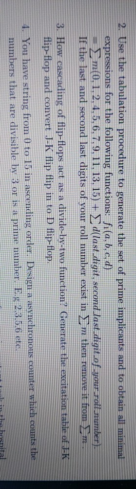 Solved 2. Use the tabulation procedure to generate the set | Chegg.com