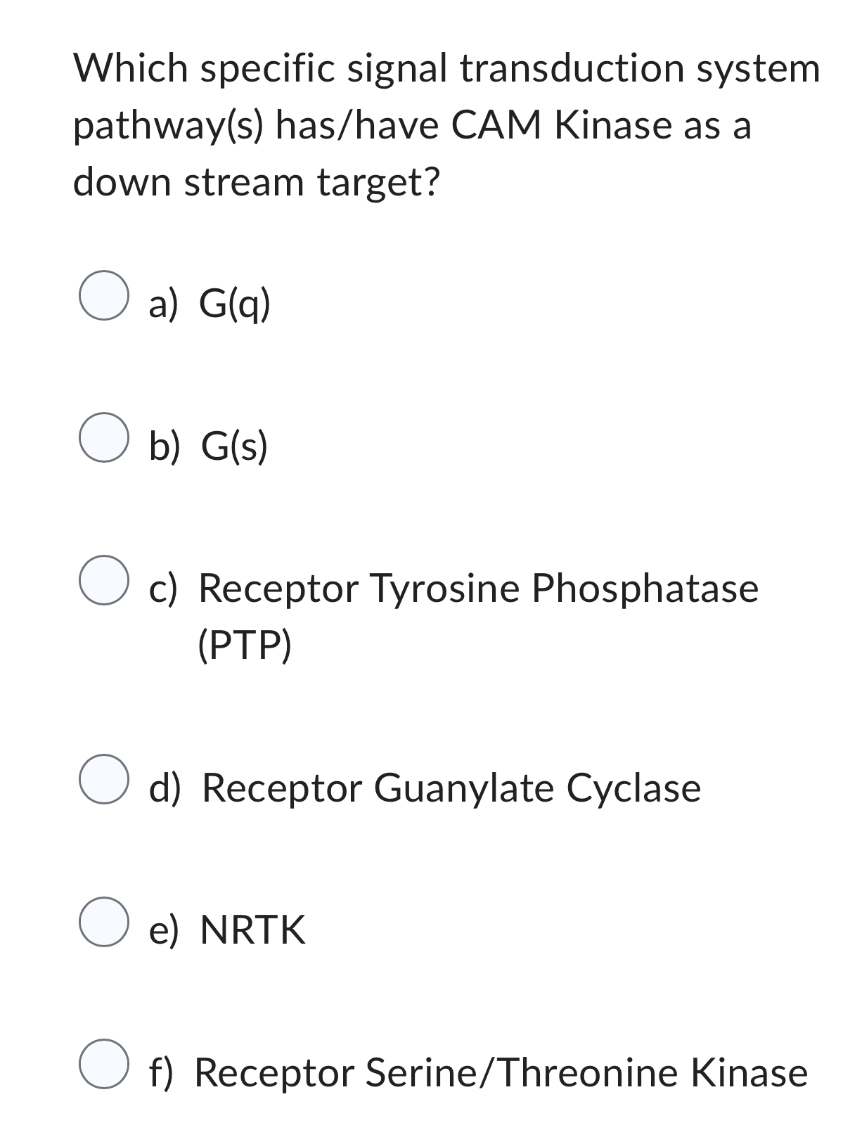 Solved Which specific signal transduction system pathway(s) | Chegg.com