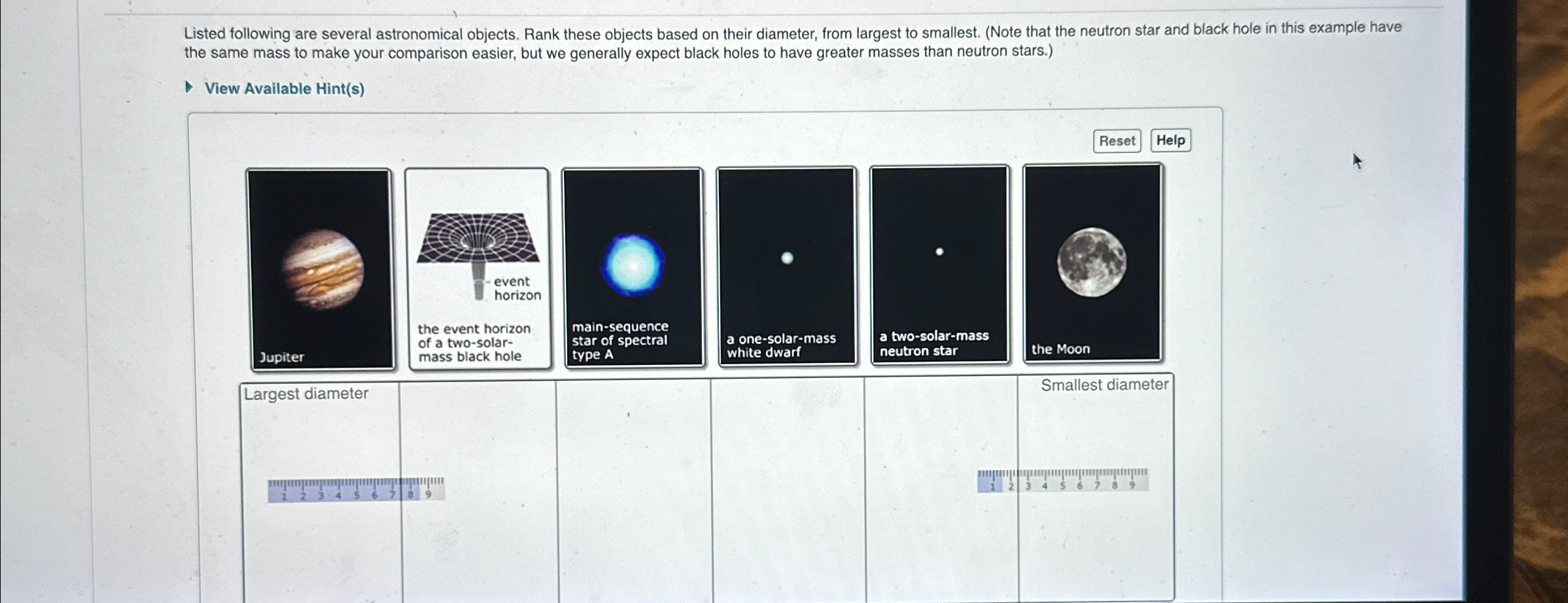 Solved Listed following are several astronomical objects. | Chegg.com Solved Listed following are several astronomical objects. | Chegg.com