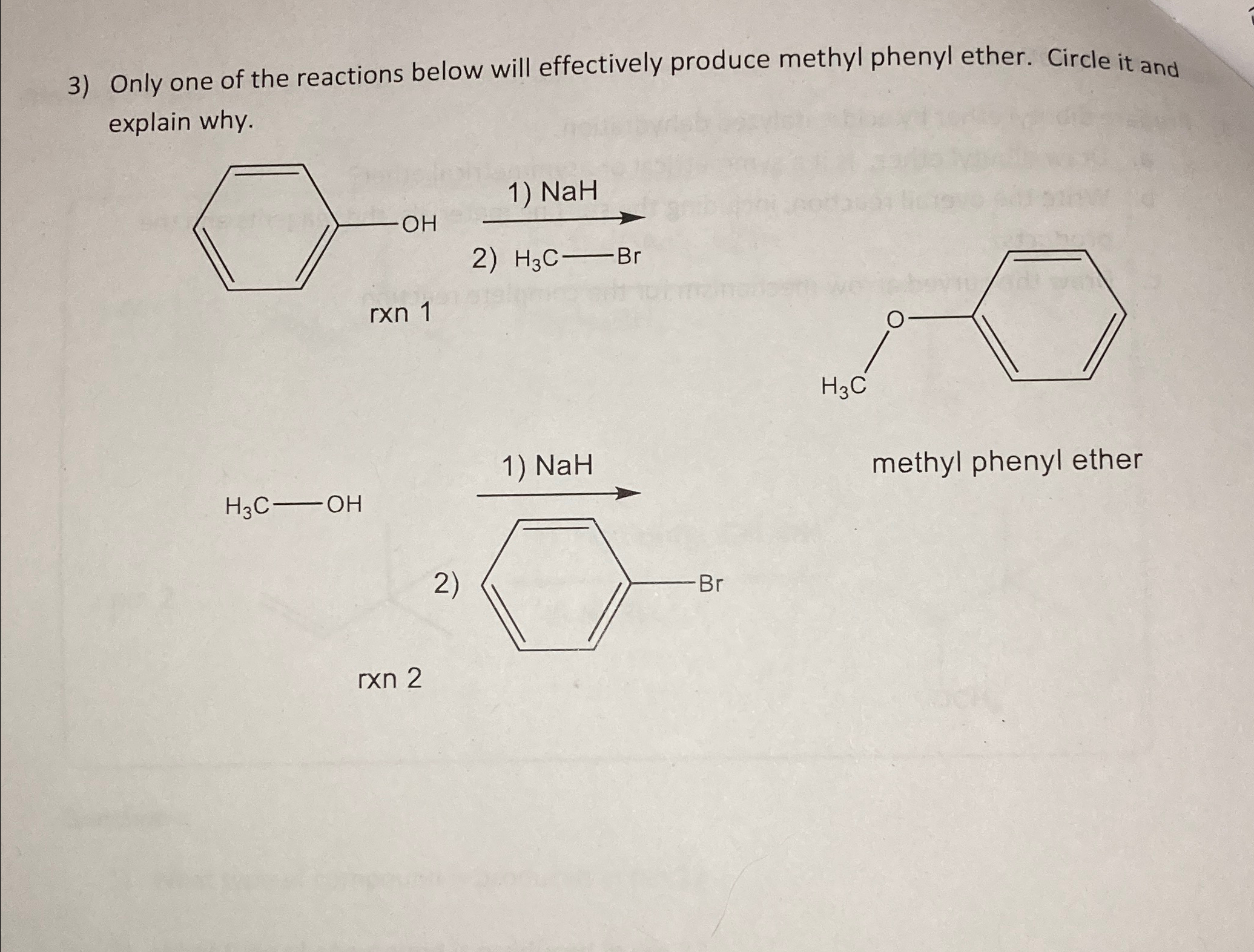 Solved Only one of the reactions below will effectively | Chegg.com