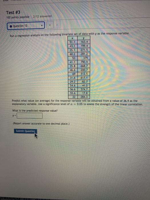 Solved Test #3 100 points possible 2/12 answered Question 12 | Chegg.com Solved Test #3 100 points possible 2/12 answered Question 12 | Chegg.com