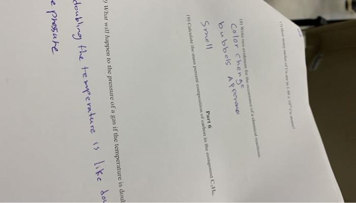 Solved 18) Write evidence for the wee of chemical reactions | Chegg.com