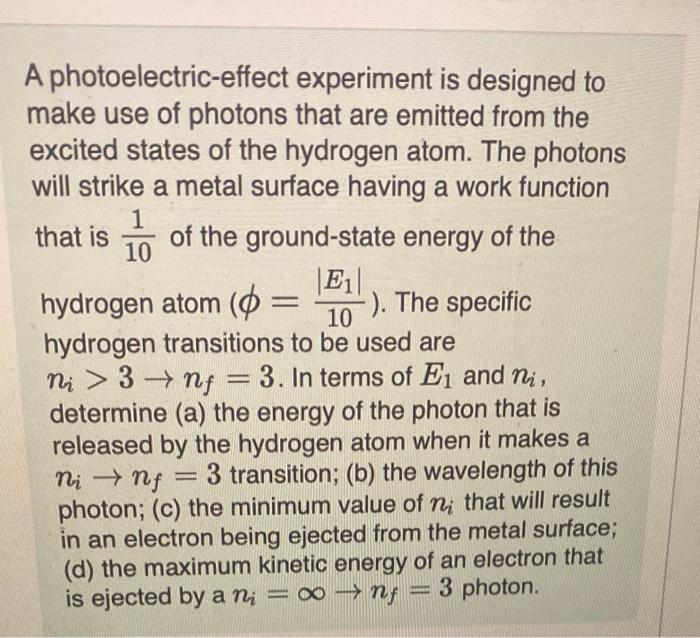 Solved A photoelectric-effect experiment is designed to make | Chegg.com