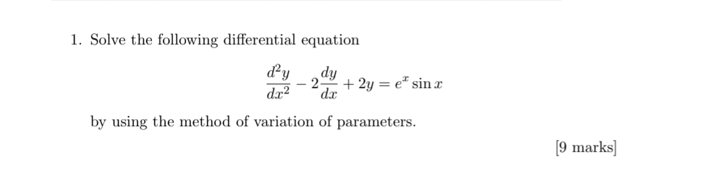 Solved Solve the following differential | Chegg.com