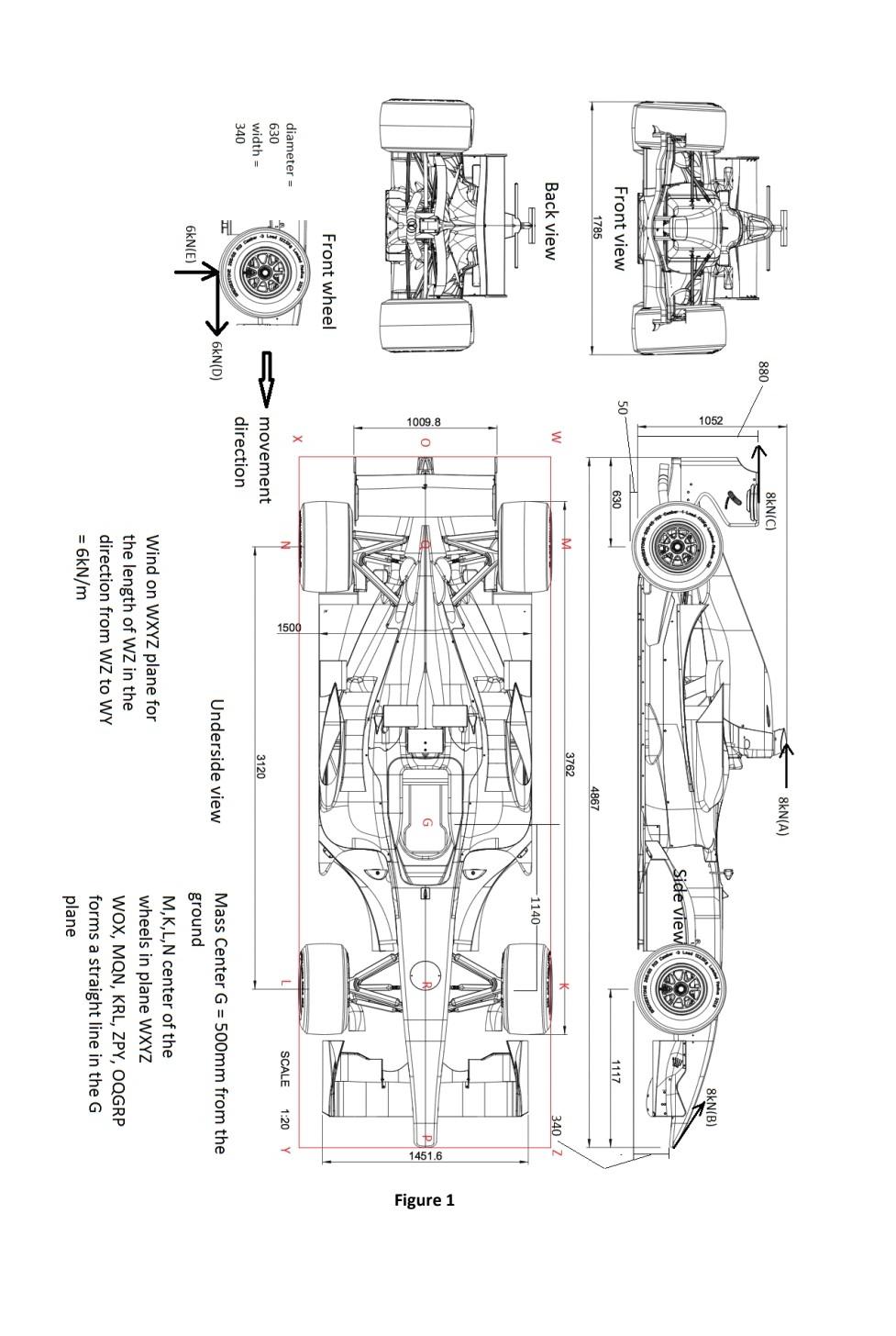 Solved Figure 1 shows the views of a racing car with | Chegg.com