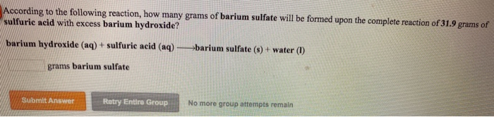 Solved According to the following reaction, how many grams | Chegg.com