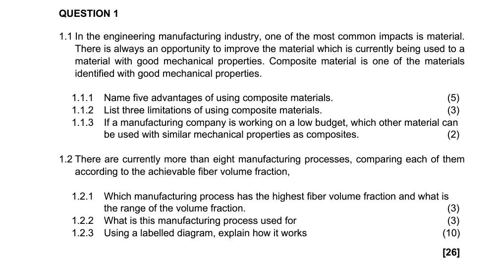 Solved 1.1 In the engineering manufacturing industry, one of | Chegg.com