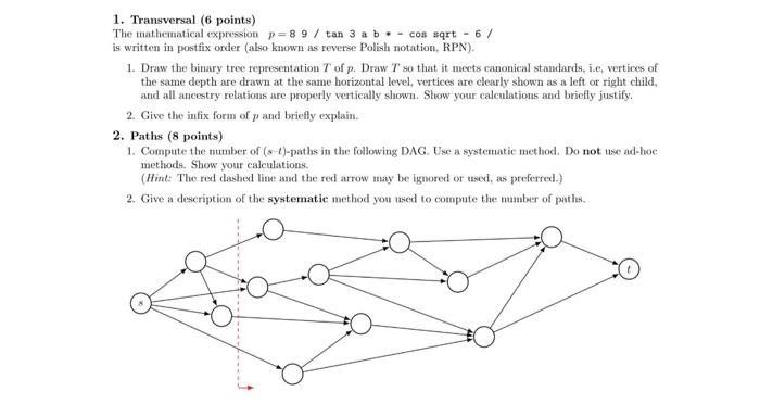 Solved 1. Transversal (6 points) The mathematical expression | Chegg.com