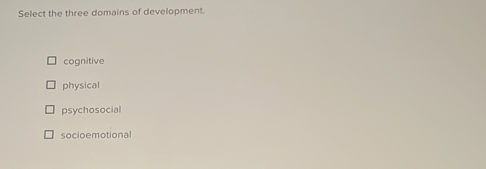 Solved Select the three domains of | Chegg.com