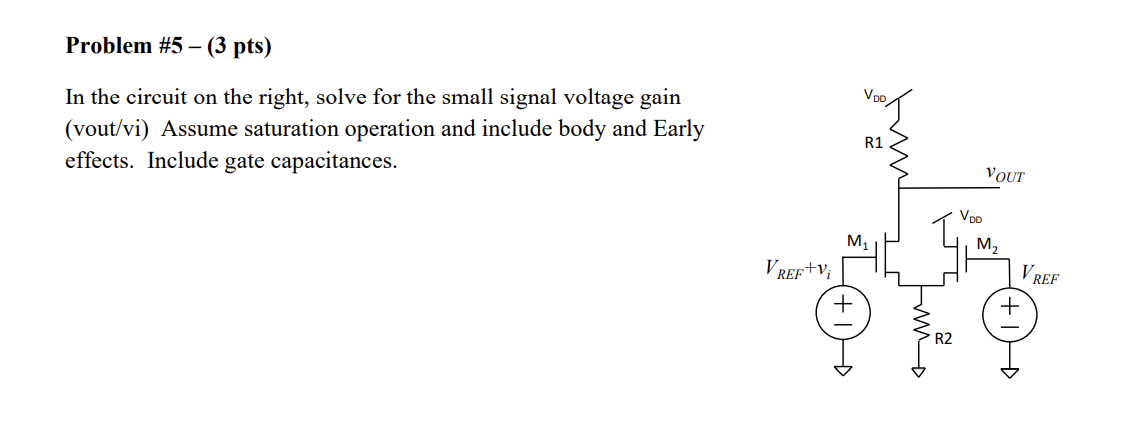 Problem \#5-(3 ﻿pts) ﻿In the circuit on the right, | Chegg.com