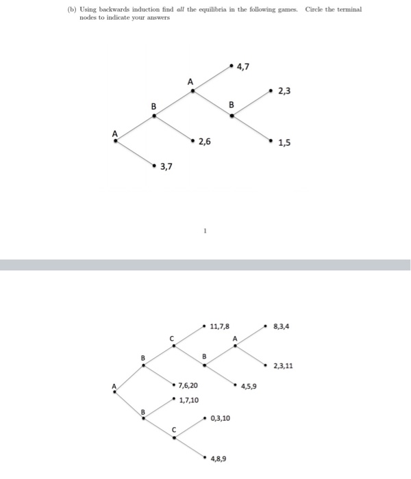 Solved (b) Using backwards induction find all the equilibria | Chegg.com