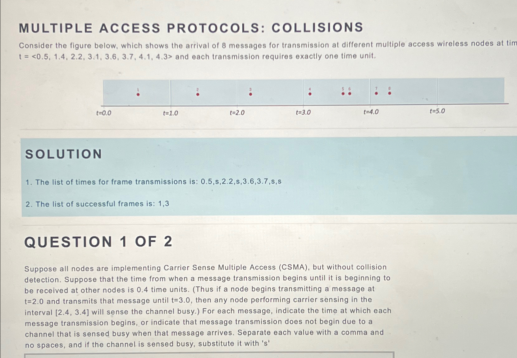 Solved Multiple Access Protocols Collisionsconsider The 