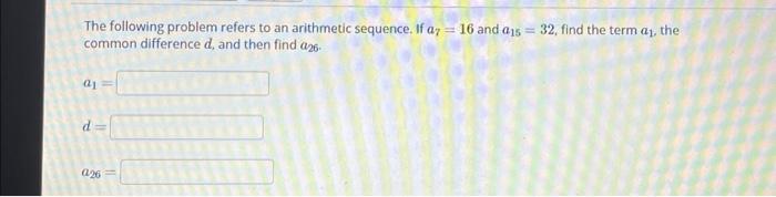 Solved The following problem refers to an arithmetic | Chegg.com