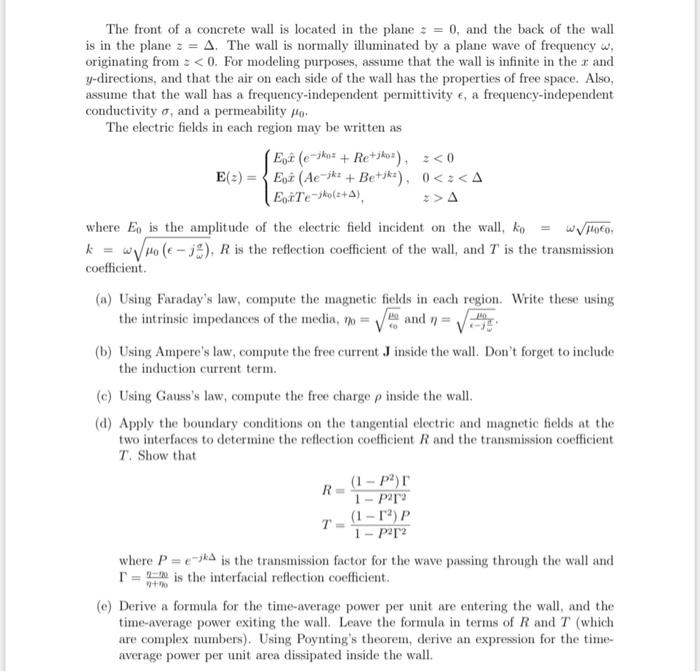 Solved e) Derive a formula for the time-average power per | Chegg.com