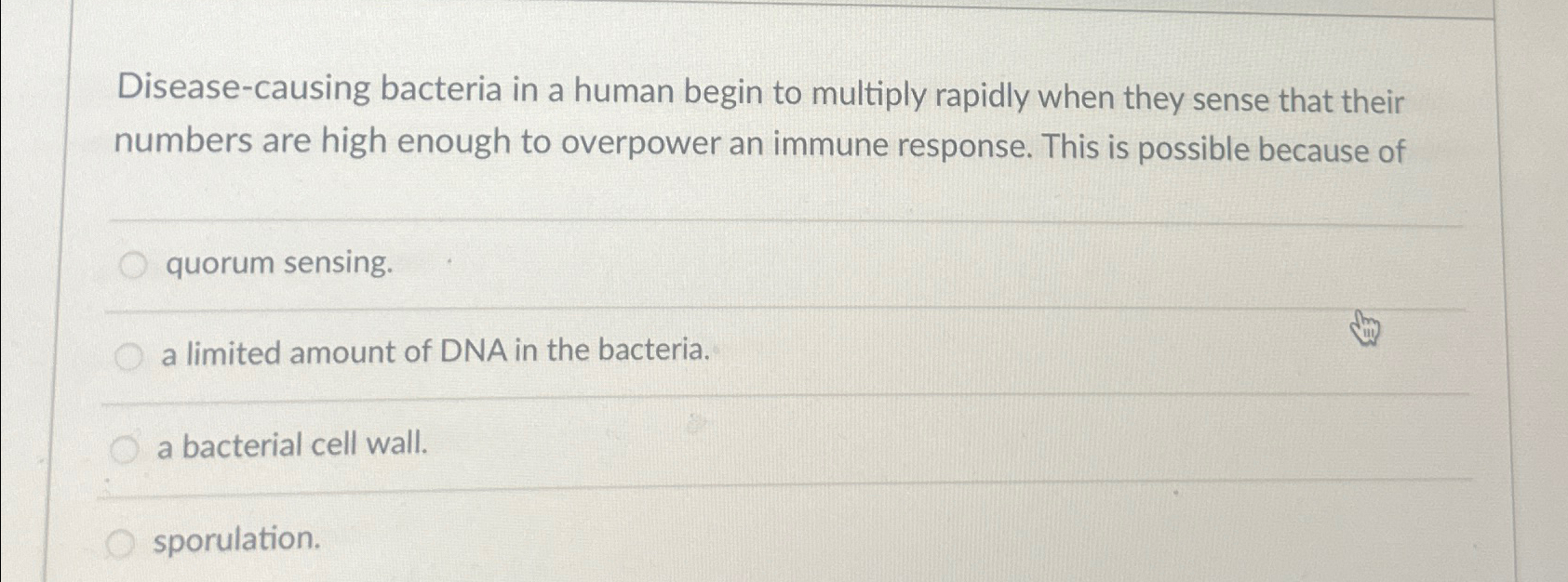 Solved Disease-causing bacteria in a human begin to multiply | Chegg.com