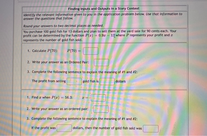Solved Finding Inputs And Outputs In A Story Context 