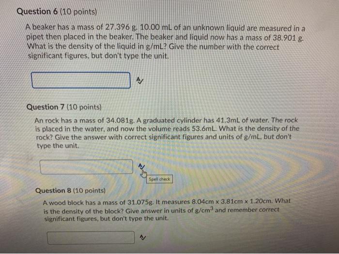 Solved Question 6 (10 points) A beaker has a mass of 27.396 | Chegg.com