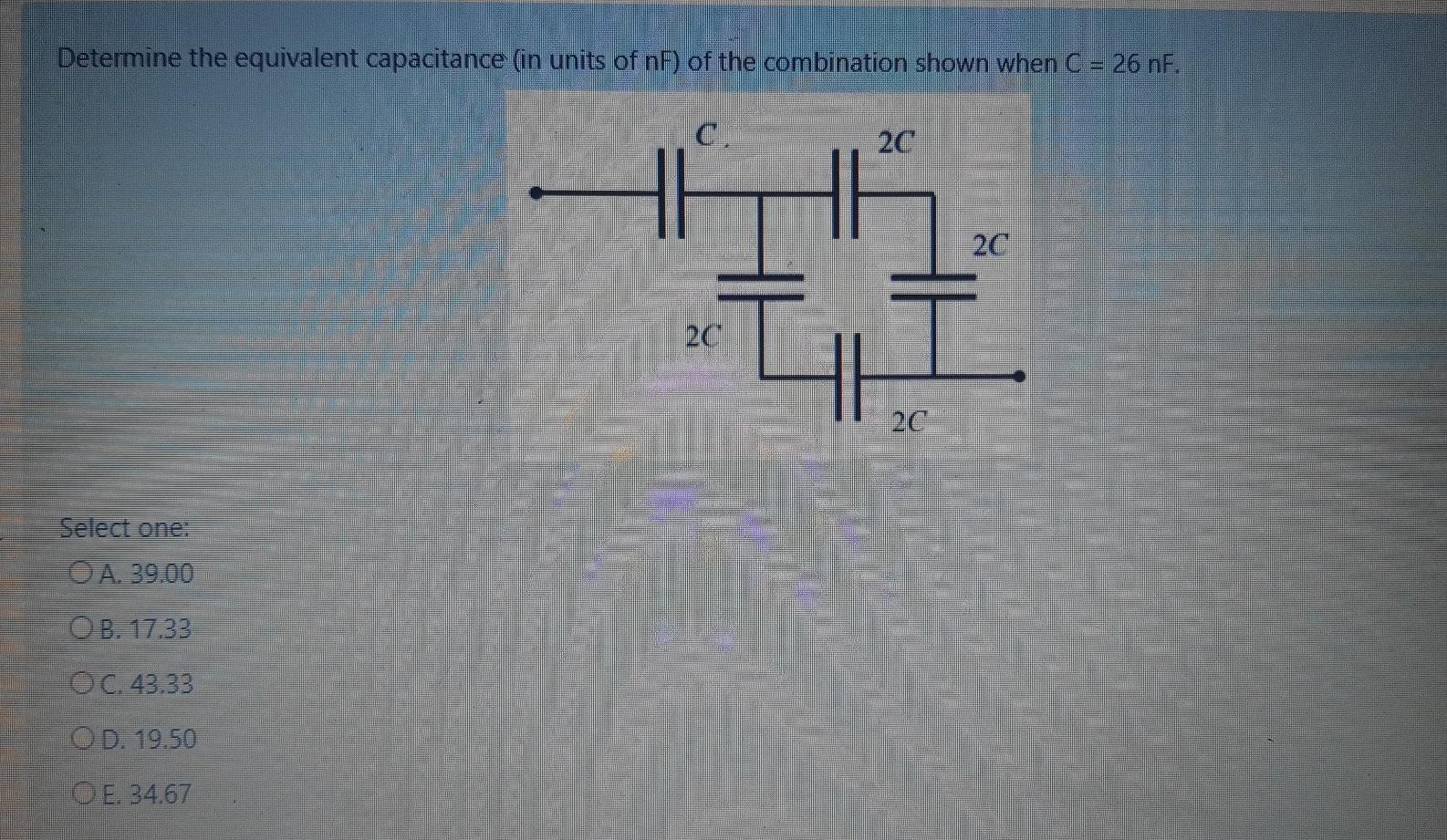 Solved Determine the equivalent capacitance (in units of nF) | Chegg.com