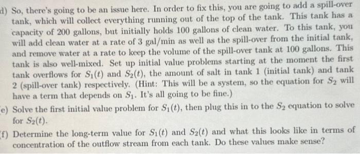 Solved A 500 gallon tank initially contains 300 gallons of | Chegg.com