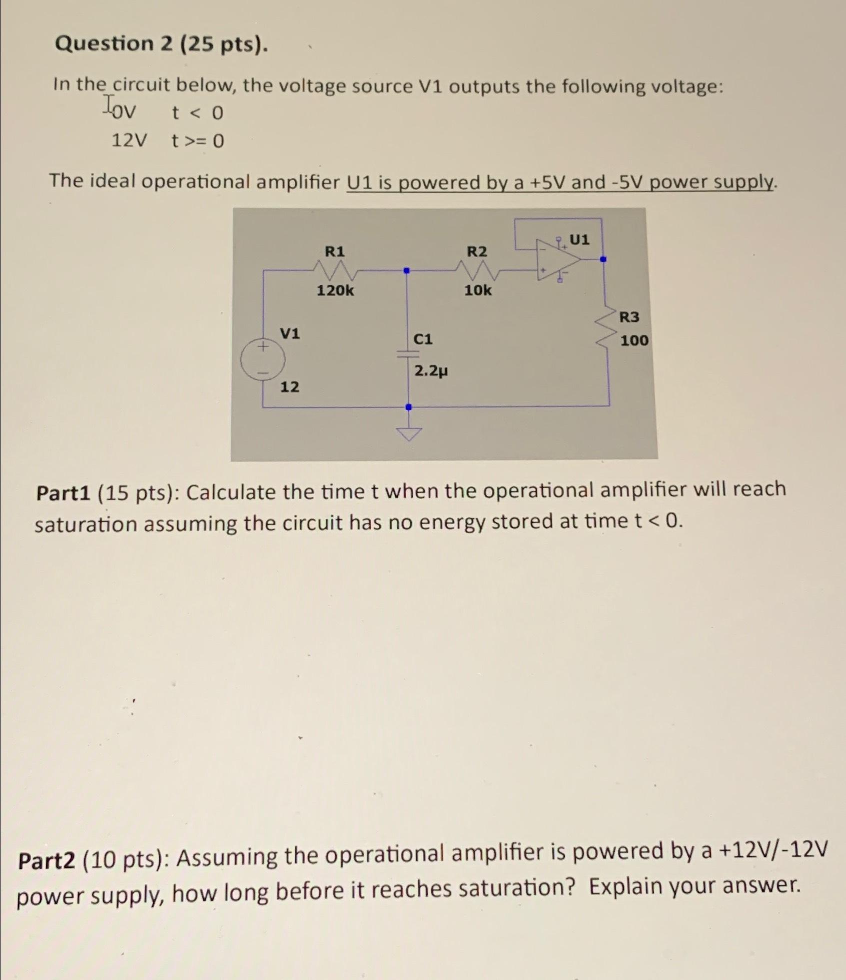 Solved Question 2 (25 ﻿pts).In the circuit below, the | Chegg.com