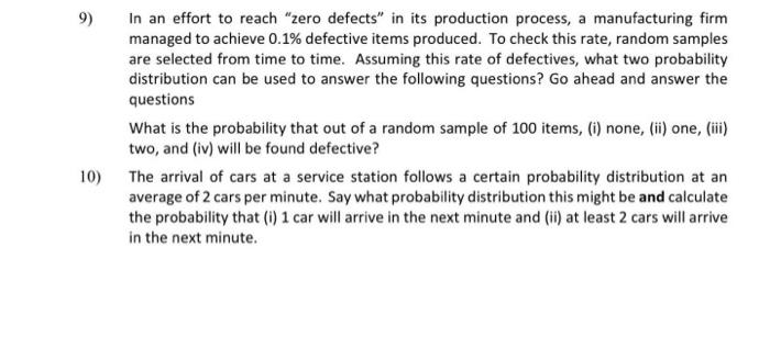 Solved 9) In an effort to reach "zero defects" in its | Chegg.com