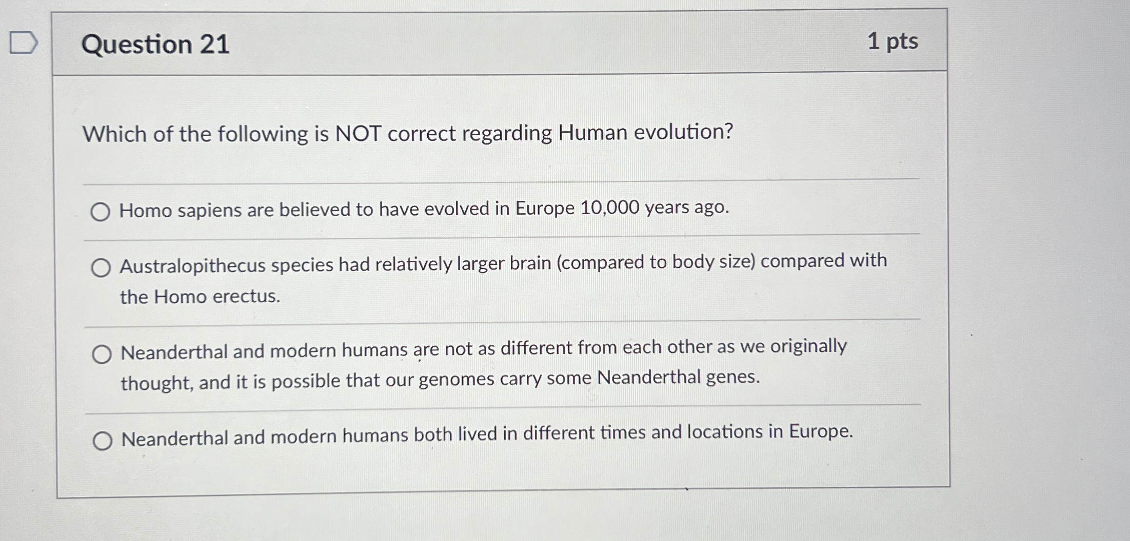 Solved Question 211 ﻿ptsWhich of the following is NOT | Chegg.com