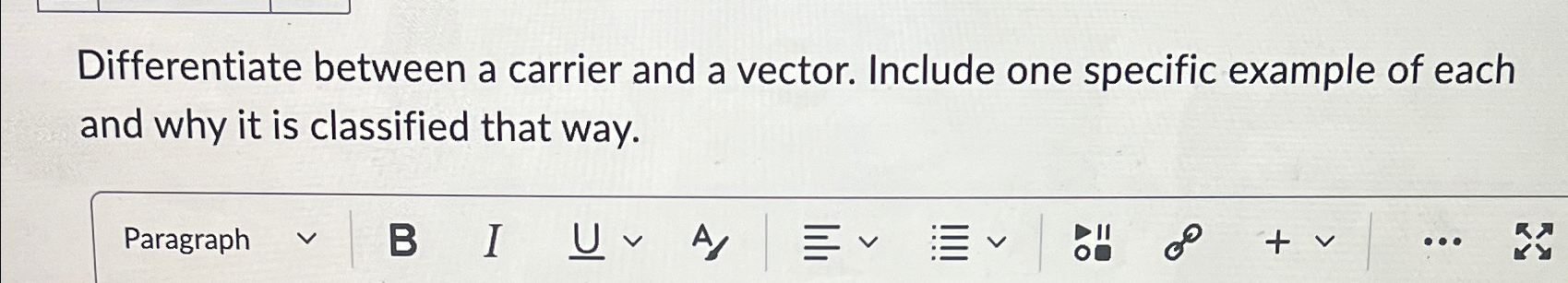 Solved Differentiate between a carrier and a vector. Include | Chegg.com
