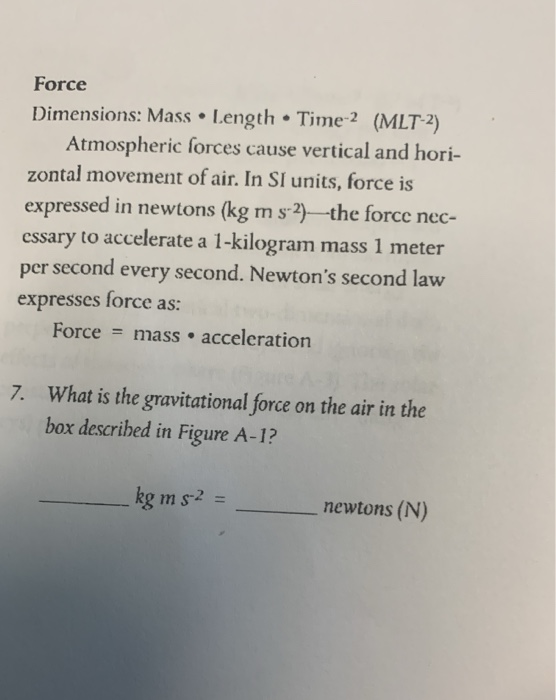 Solved Force Dimensions: Mass • Length Time-2 (MLT-2) | Chegg.com